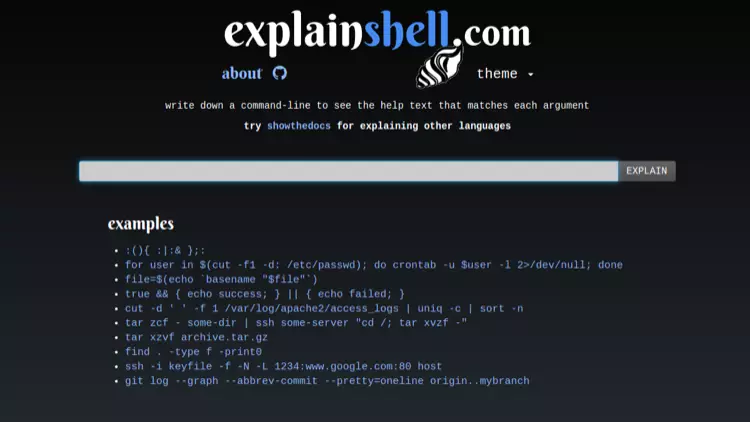 ExplainShell: ทางเลือกบนเว็บสำหรับ Linux Man Pages 3695_2