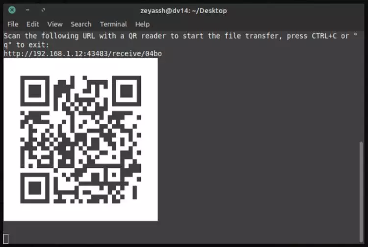 Cum să transferați fișiere între Linux, Android și iOS folosind qrcp 3697_4