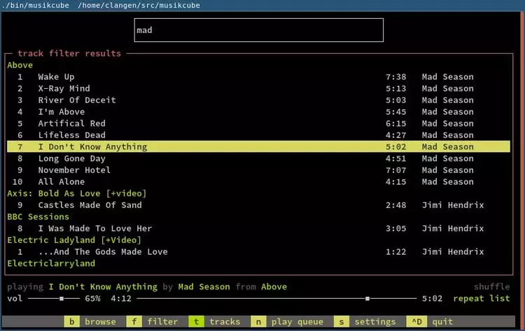 Ny 15 tsara indrindra Linux Music Player Apps 3741_11