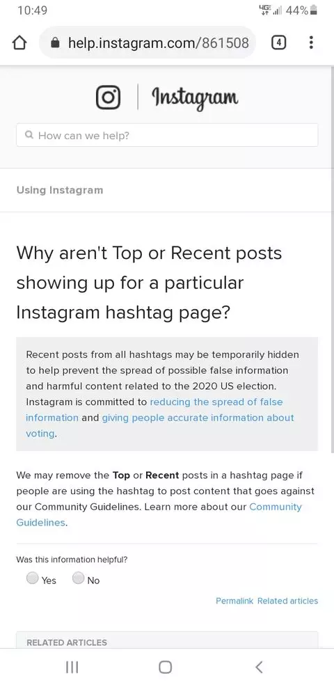 Instagram elimina temporalmente as publicacións 