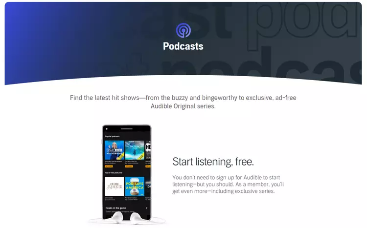 Audible Fa'aopoopoina 100,000 Podcasts Free e avanoa mo tagata uma 40016_2