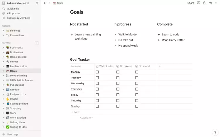 Як ставіць і адсочваць свае мэты з дапамогай Notion 4258_8