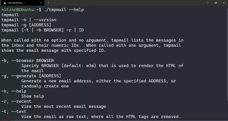 Kif Tiġġenera Indirizzi tal-Email Temporanji billi tuża t-Terminal Linux 4446_3