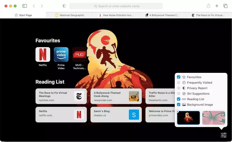 Slik tilpasser du startsiden i Safari på macOS 44492_4