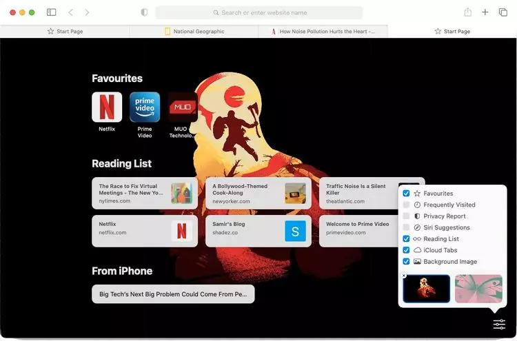 Slik tilpasser du startsiden i Safari på macOS 44492_5