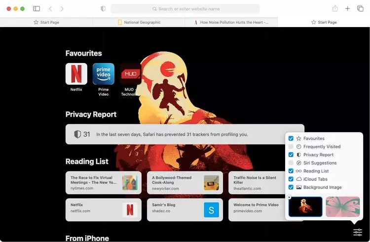 Slik tilpasser du startsiden i Safari på macOS 44492_6