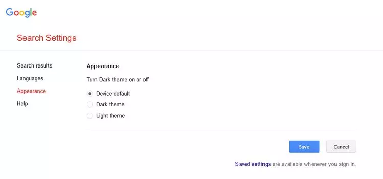 Како да овозможите темни режим на пребарување на Google 449_2