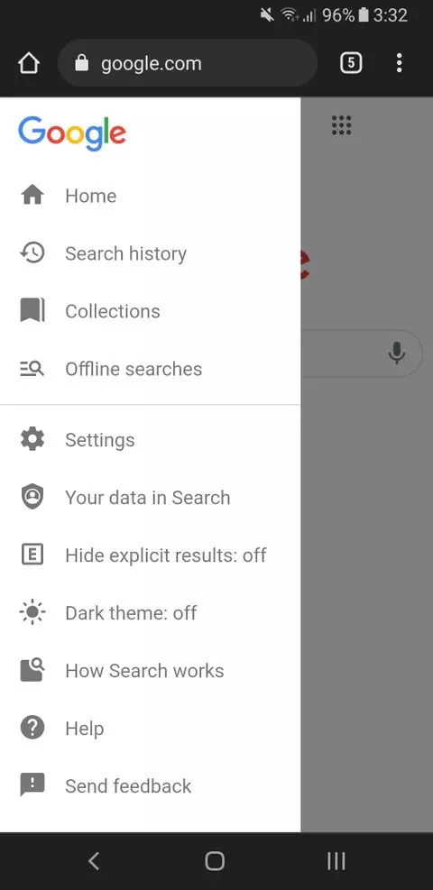 ວິທີການເປີດໃຊ້ Dark Mode ໃນ Google Search 449_4