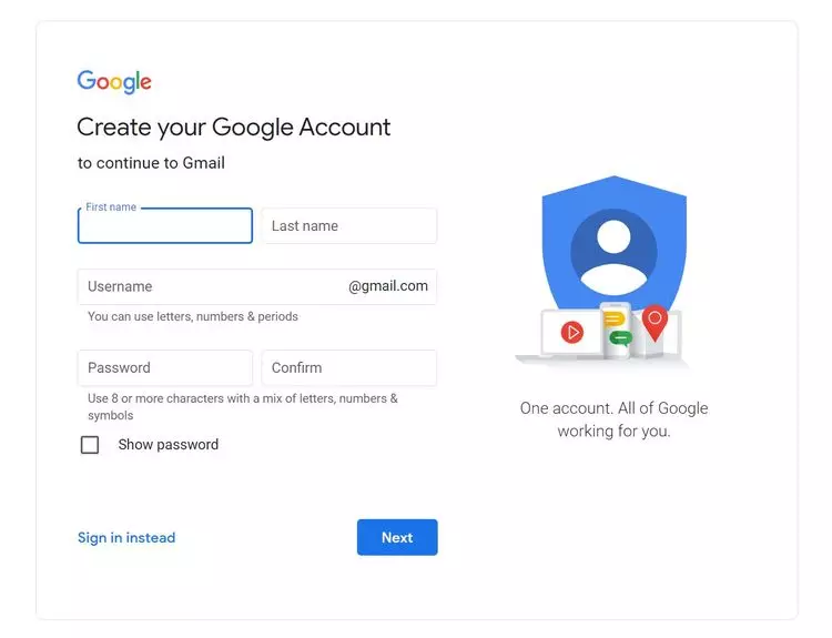 כיצד להגדיר חשבון Gmail חדש לעצמך או לאחרים 4581_3