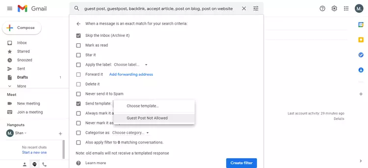 ಟೆಂಪ್ಲೇಟ್ಗಳು ಮತ್ತು ಫಿಲ್ಟರ್ಗಳೊಂದಿಗೆ Gmail ನಲ್ಲಿ ಸ್ಪ್ಯಾಮ್ ಇಮೇಲ್ಗಳನ್ನು ಹೇಗೆ ನಿಯಂತ್ರಿಸುವುದು 4586_16