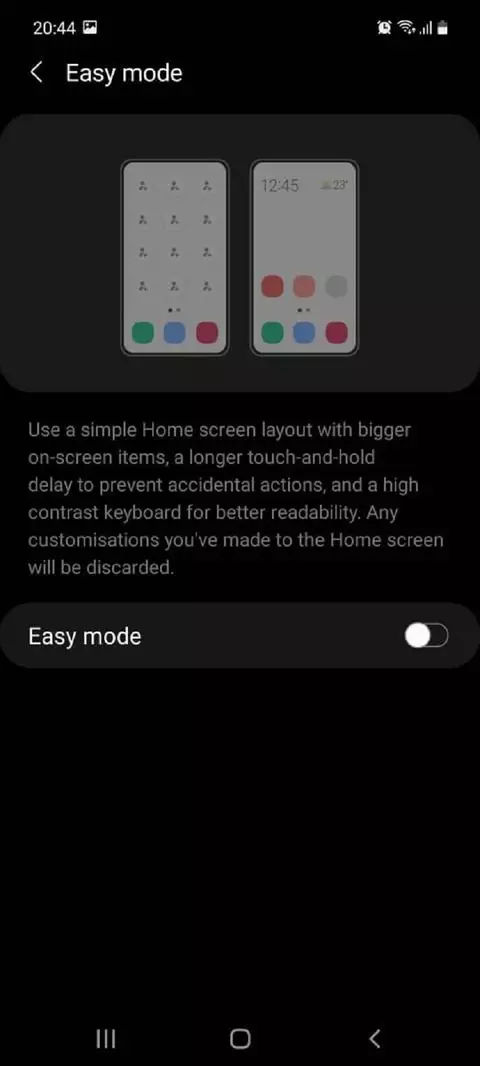 सॅमसंग गॅलेक्सी स्मार्टफोनवर इझी मोड म्हणजे काय? 47224_2