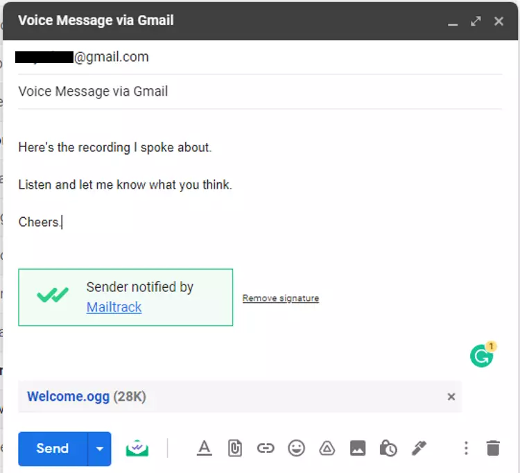 Kako slati glasovne poruke na Gmailu 475_3