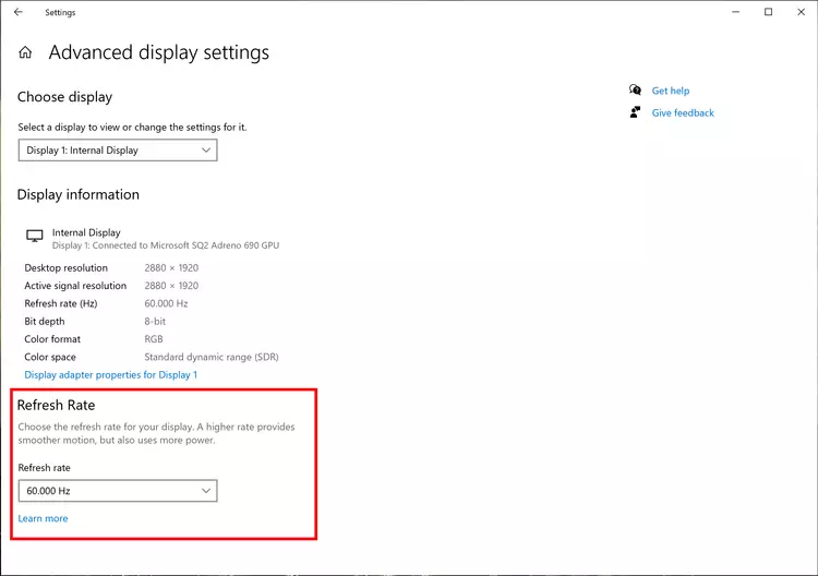 Ia Menjadi Lebih Mudah untuk Melaraskan Kadar Segar Semula Windows 10 48173_2