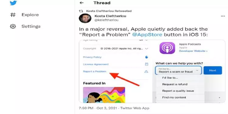 Appleが新しい「問題の報告」ボタンでAppStoreの詐欺に取り組む