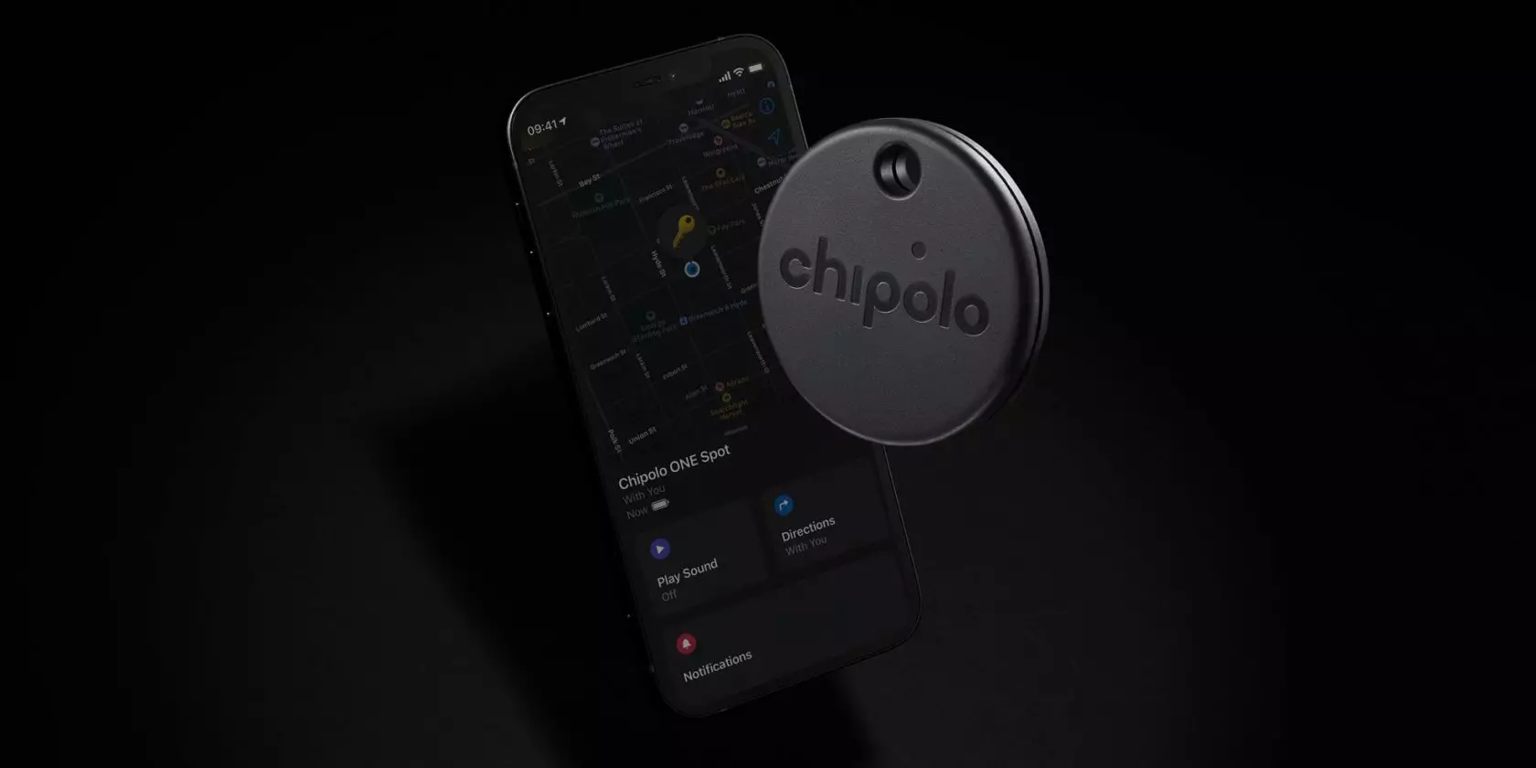 “Chipolo” -nyň ýörite neşiri “Apple” -iň “My Find Find Network” -da ilki bilen “Spot Tracker”