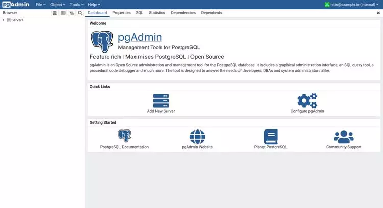 Administre su base de datos PostgreSQL con pgAdmin en Ubuntu 4944_4