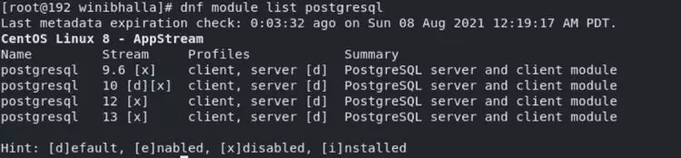 Yuav ua li cas rau nruab thiab teeb tsa PostgreSQL ntawm CentOS 4945_3