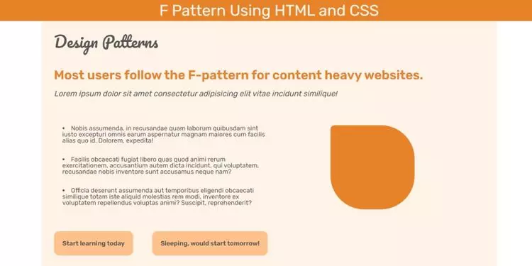 Hoe kinne jo F- en Z-patroanen bouwe mei HTML en CSS