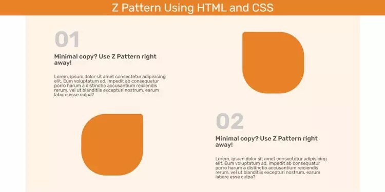 HTML እና CSS በመጠቀም F እና Z-Patterns እንዴት እንደሚገነቡ 5109_3