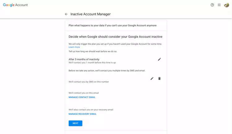 Cómo configurar un administrador de cuentas inactivo en Google 515_5