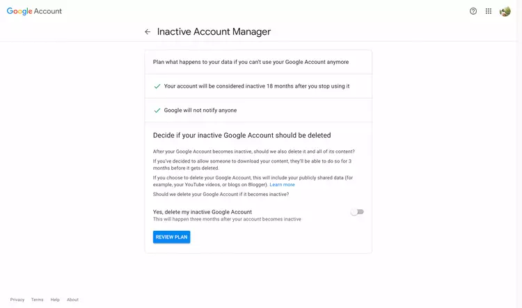 Wéi Setzt en Inaktive Account Manager op Google 515_8