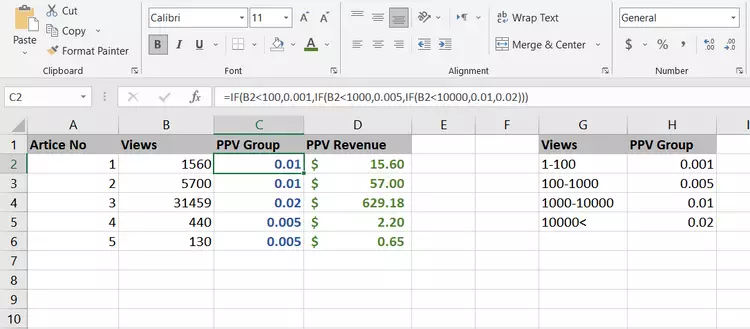 Meitsje Nested Excel IF-ferklearrings mei meardere betingsten foar jo wurkje 5169_7