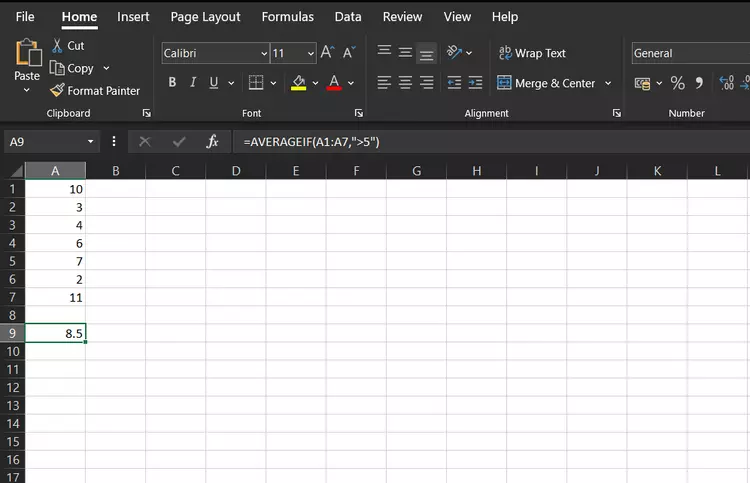 په Excel کې د AVERAGEIF فنکشن کارولو څرنګوالی