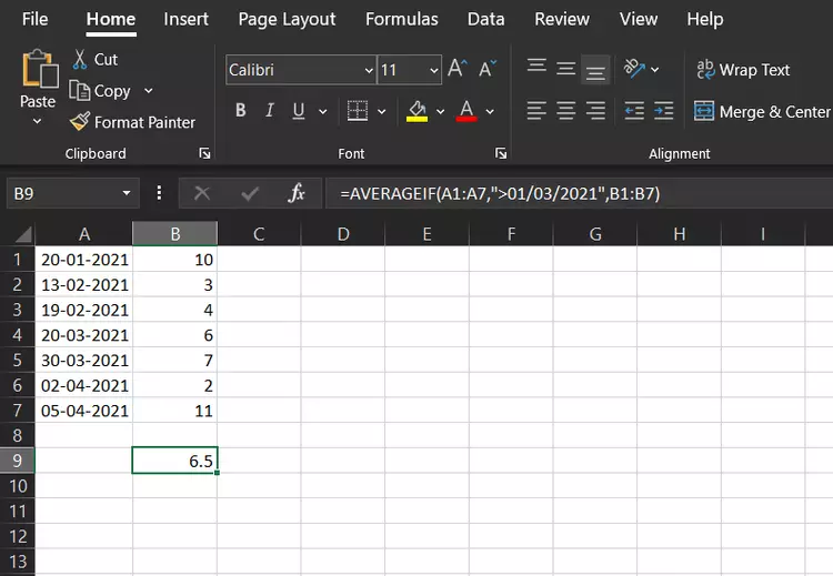 Como usar a función AVERAGEIF en Excel 5466_5