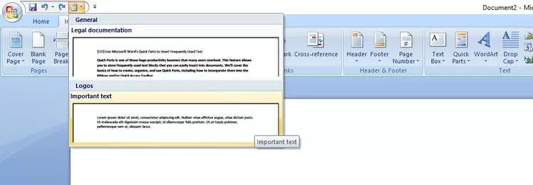 Brûk de Quick Parts fan Microsoft Word om faak brûkte tekst yn te foegjen 5516_13