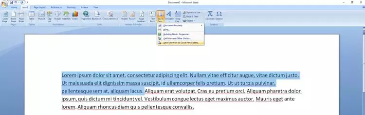 Brûk de Quick Parts fan Microsoft Word om faak brûkte tekst yn te foegjen 5516_3