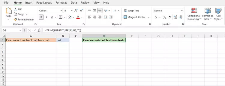 Jak odečíst textový řetězec v Excelu 5612_2