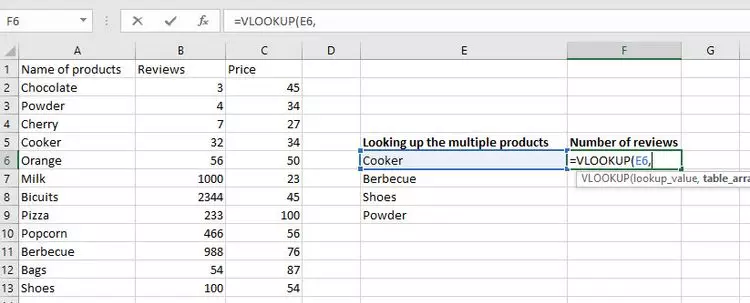 Како да направите VLOOKUP во табела на Excel 5644_4