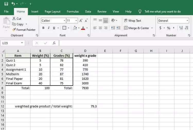 Bii o ṣe le ṣe iṣiro Iwọn iwuwo ni Excel 5645_3