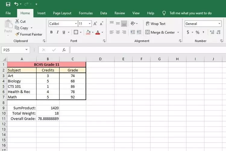 Hoe om geweegde gemiddelde in Excel te bereken 5645_6