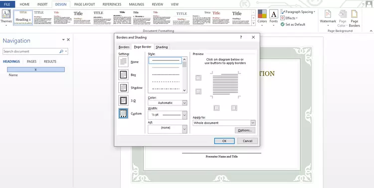 Jak vytvořit šablonu certifikátu v aplikaci Microsoft Word 5655_5