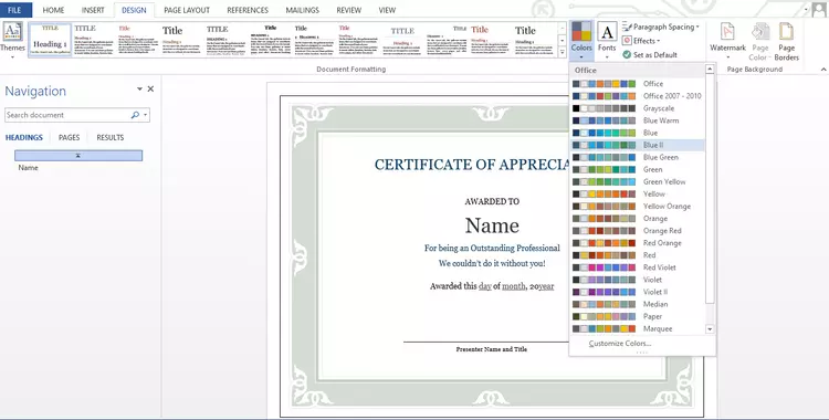 Како направити шаблон сертификата у Мицрософт Ворд-у 5655_8