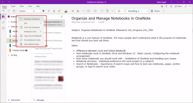 Hoe kinne jo notebooks organisearje mei OneNote 5683_3