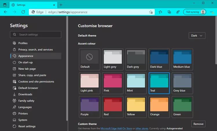 Microsoft добавляет пользовательские цветовые акценты в браузер Edge 57072_3