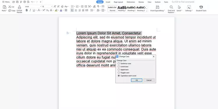 Como capitalizar texto automaticamente em 4 aplicativos populares de processamento de texto 5709_4