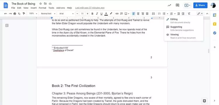 Giunsa Paggamit ang Google Docs ingon usa ka Software sa Pagsulat sa Libro 5710_11