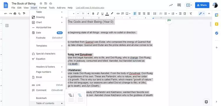 כיצד להשתמש ב-Google Docs כתוכנה לכתיבת ספרים 5710_5