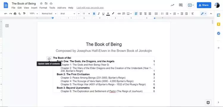 כיצד להשתמש ב-Google Docs כתוכנה לכתיבת ספרים 5710_6