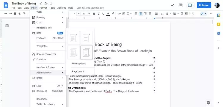 כיצד להשתמש ב-Google Docs כתוכנה לכתיבת ספרים 5710_7