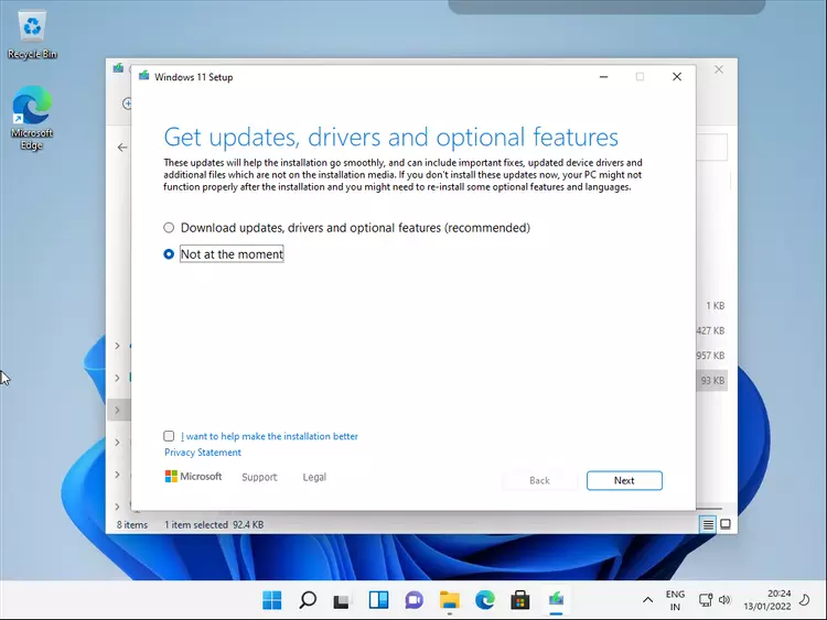 Sa unsa nga paagi sa pag-instalar sa Windows 11 nga walay pagtangtang sa bisan unsang mga aplikasyon 57690_5