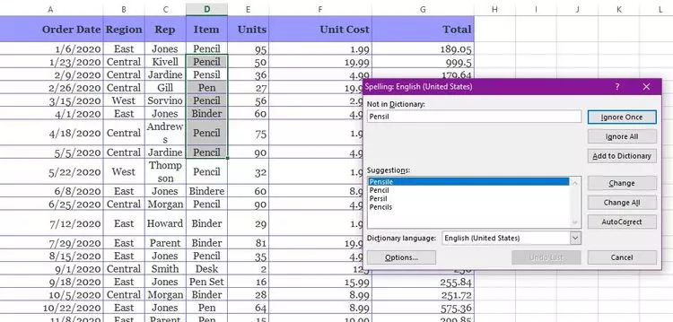 วิธีตรวจสอบการสะกดและไวยากรณ์ใน Excel 5814_8