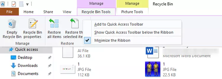 Windows 10'da Geri Dönüşüm Kutusundan Dosyaları Geri Yüklemenin 4 Yolu 58631_5