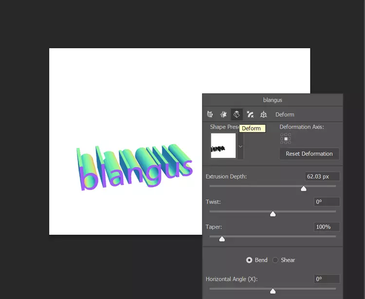 Meriv çawa di Adobe Photoshop-ê de Nivîsarek 3D ya Hêsan Diafirîne 5929_8