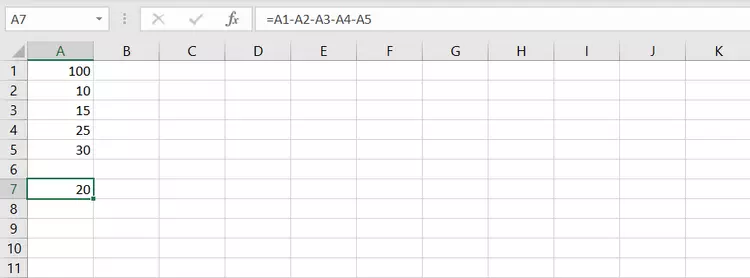 Kiel Subtrahi en Excel 6117_3