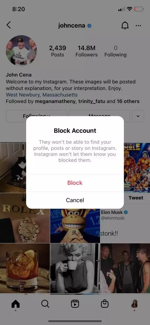 Meriv çawa li ser Instagram kesek bêdeng dike an asteng dike 6448_7