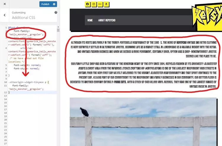 A @font-face CSS használata a webhely betűtípusainak megváltoztatásához 7110_10